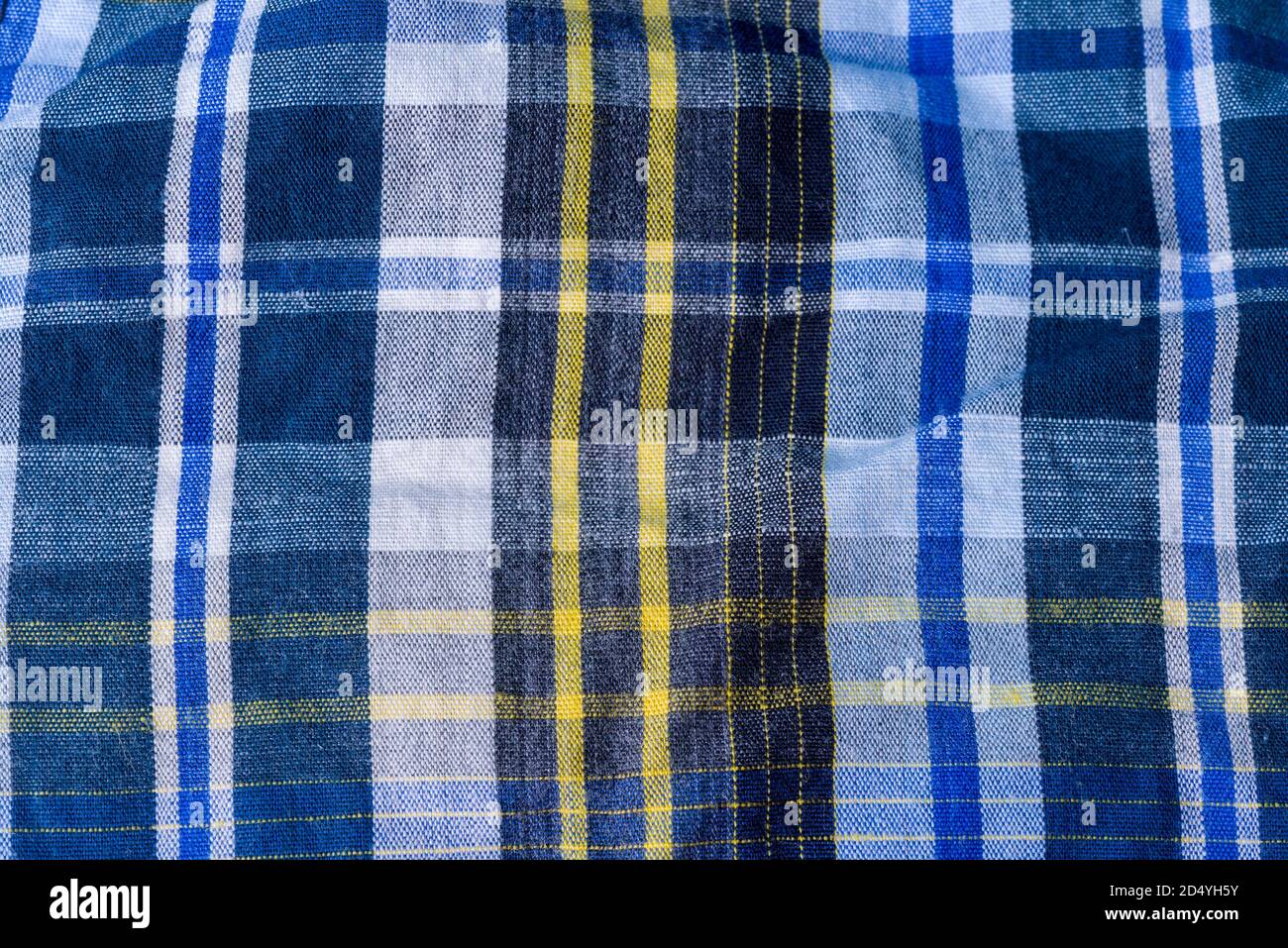 Blue checkered fabric with blue stripes. The concept of design and ...