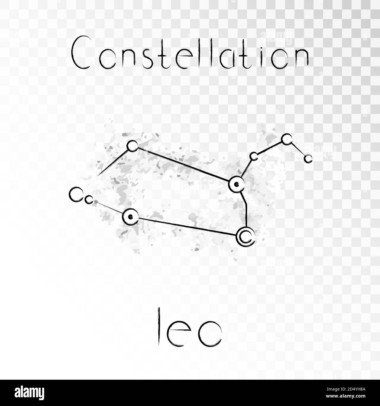 Leo Constellation Line Drawing