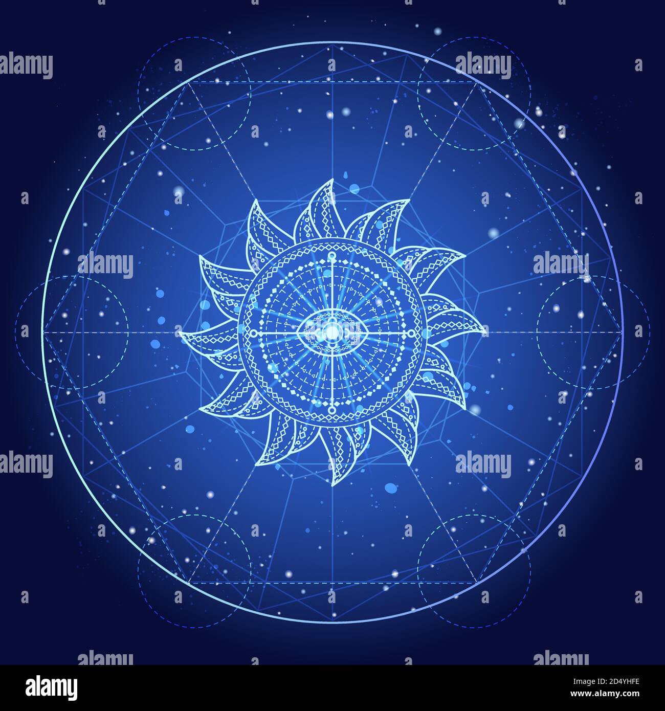 Vector illustration of Sacred or mystic symbol on abstract background ...