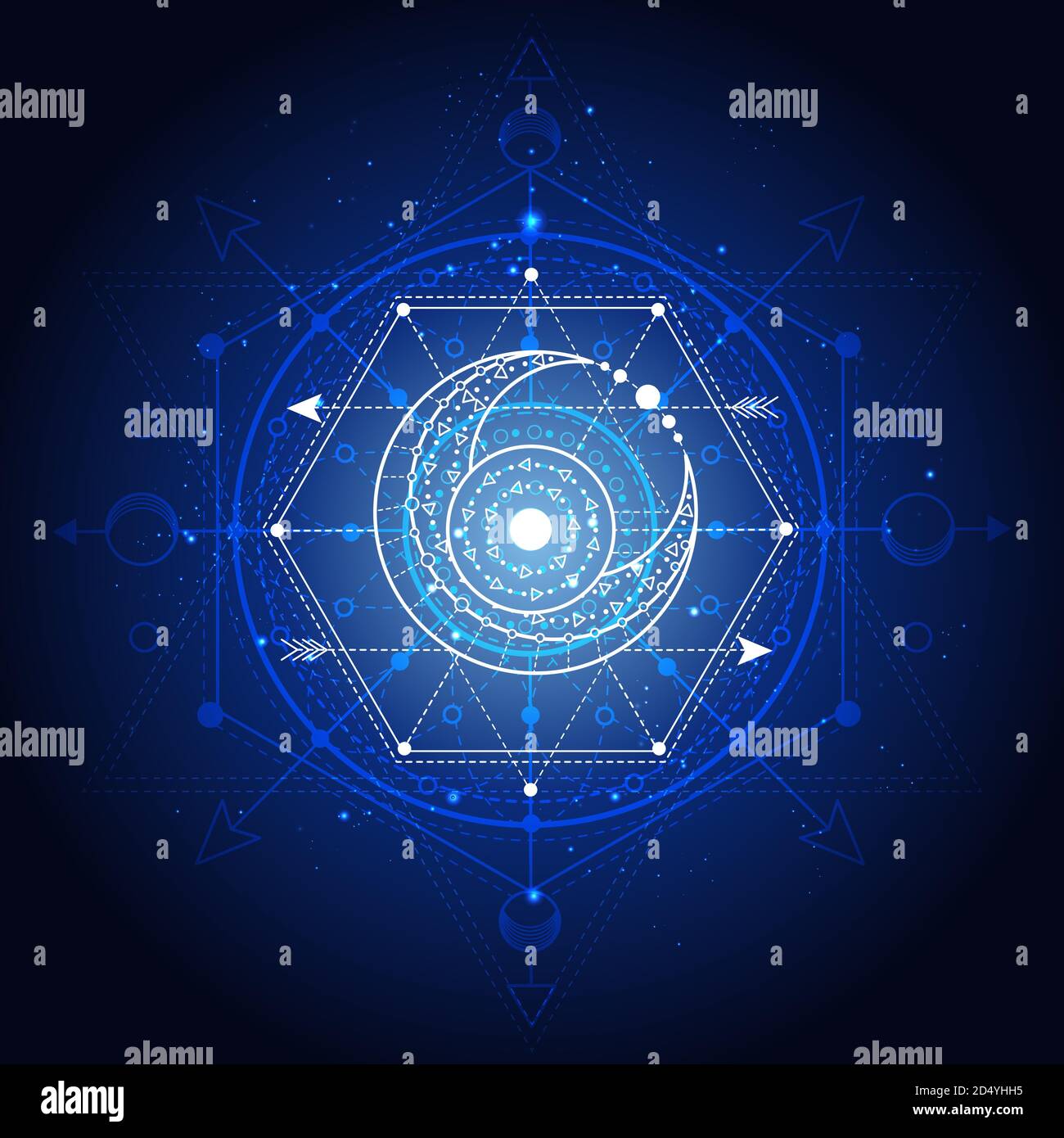 Vector illustration of Sacred or mystic symbol on abstract background ...