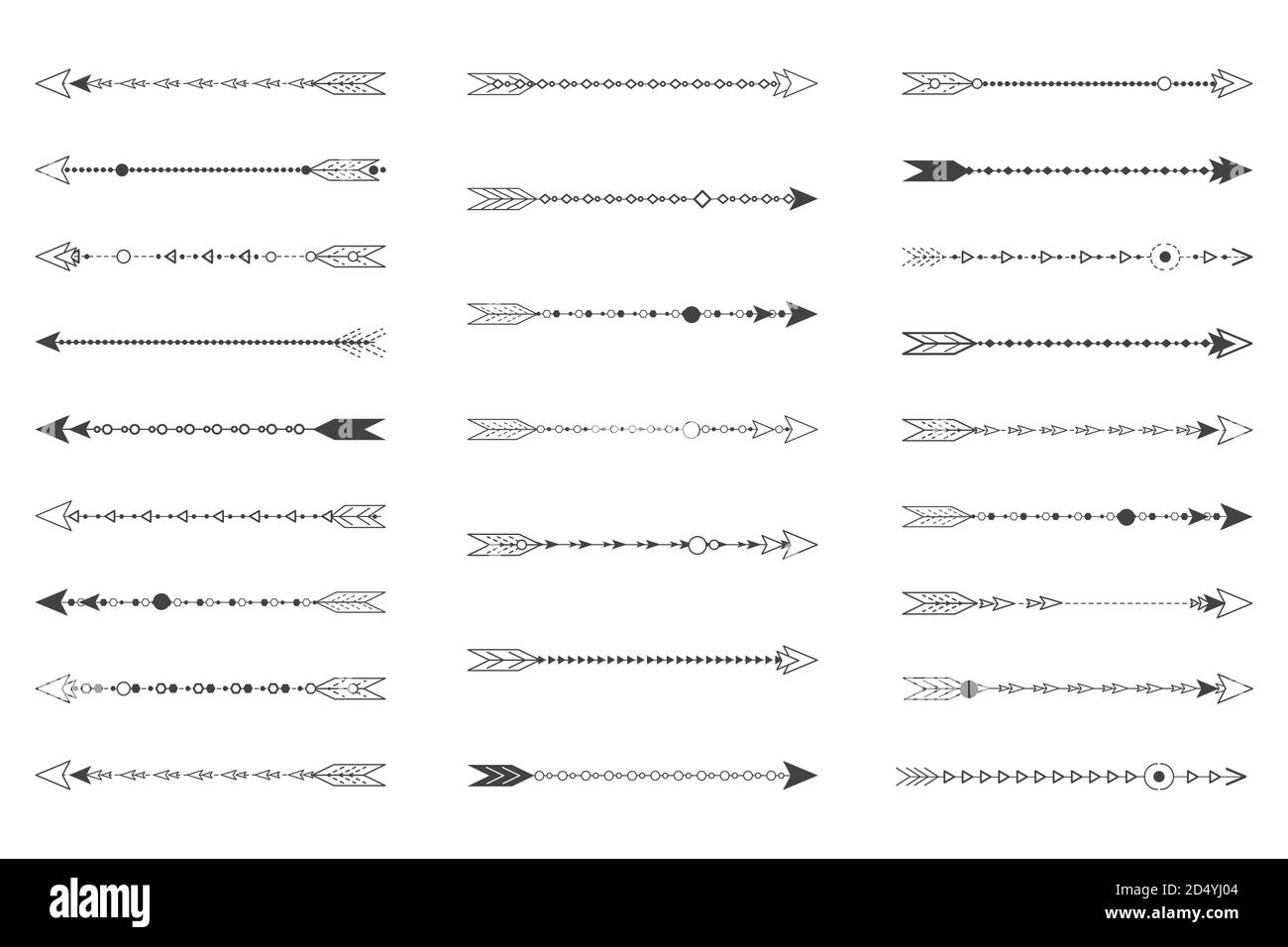Vector set of decorative arrows on a white background Stock Vector ...