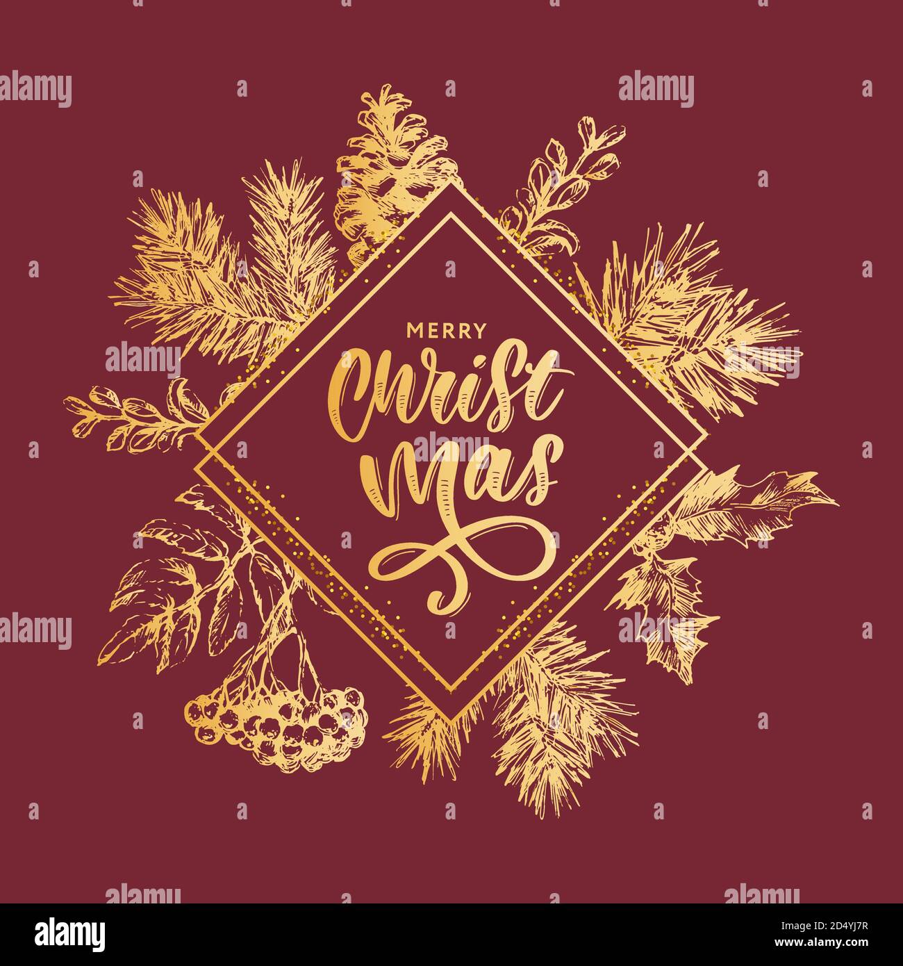 Holly tree drawing Stock Vector Images - Alamy
