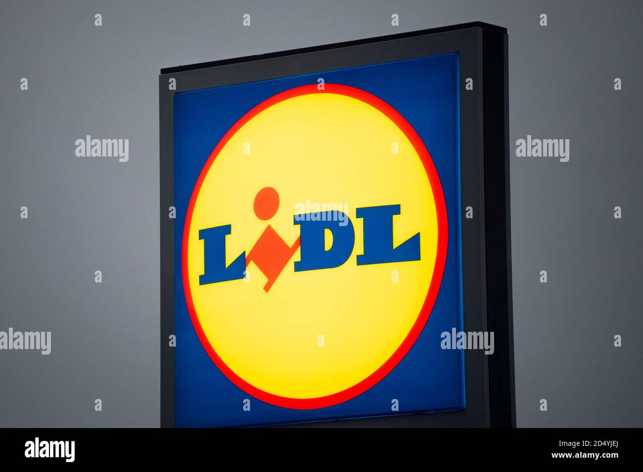 A close-up of a Lidl sign in Stock Photo - Alamy