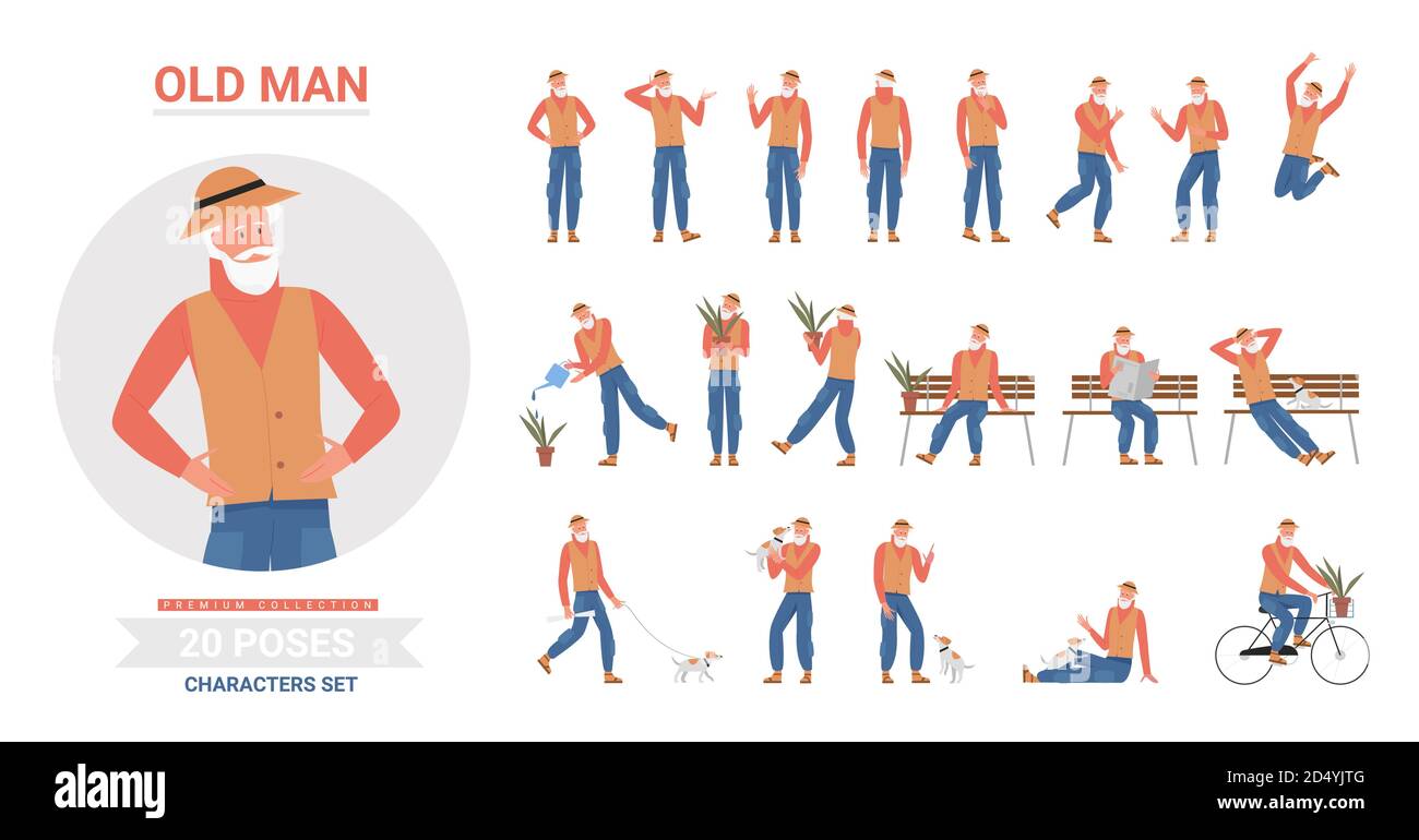 Elderly man standing on Stock Vector Images - Alamy