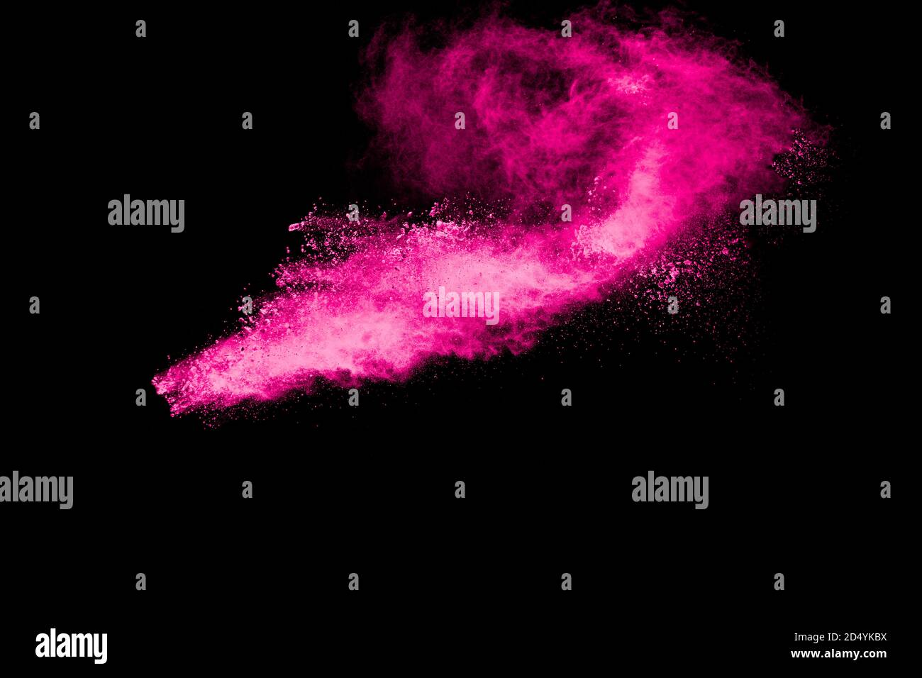 Pink powder explosion on black background Stock Photo - Alamy