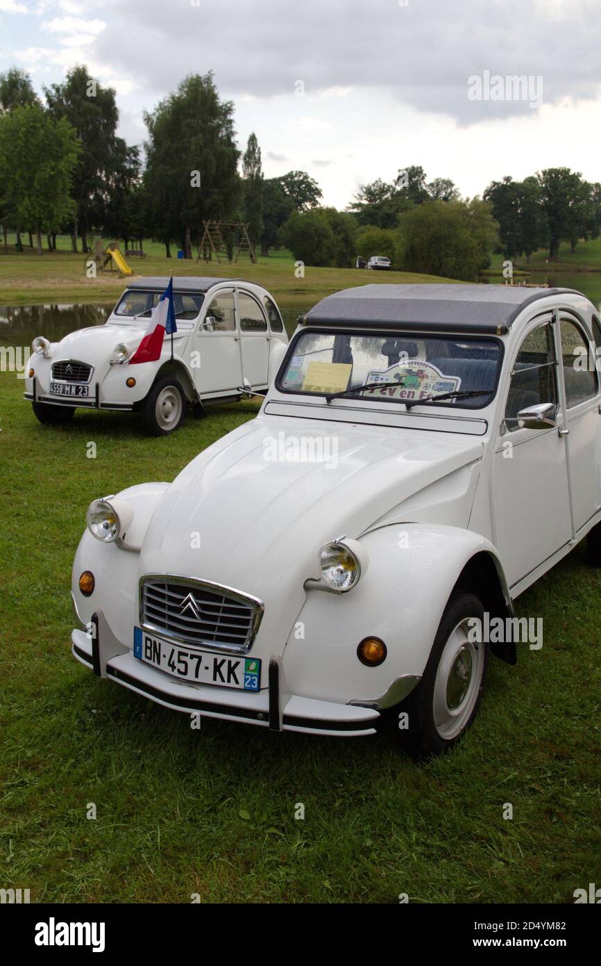 Citroen 2CV Deux Chevaux vintage French cars in France Stock Photo - Alamy