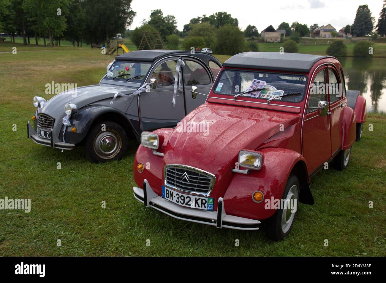 Citroen 2CV Deux Chevaux vintage French cars in France Stock Photo - Alamy