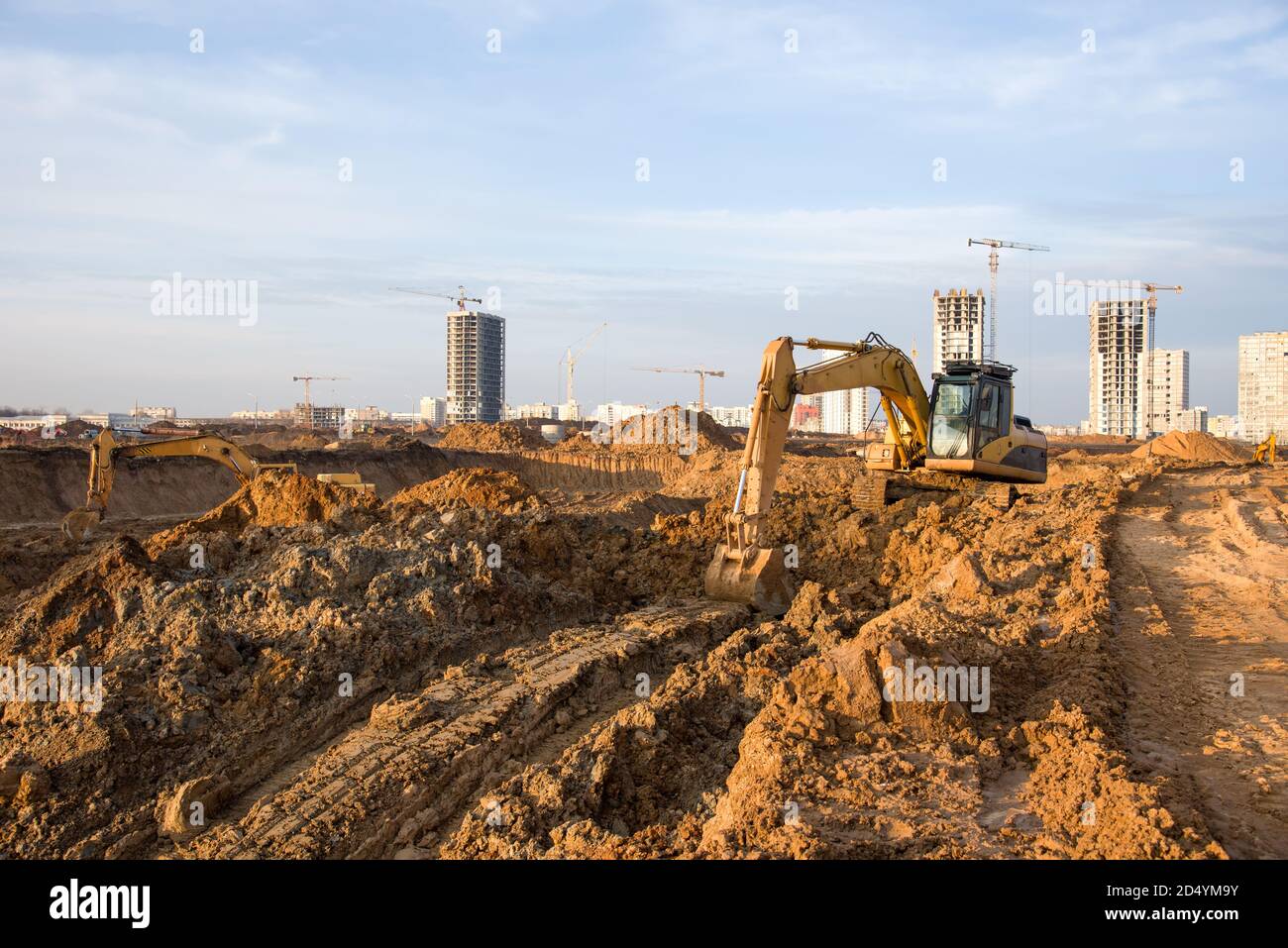 Breaking ground diggers hi-res stock photography and images - Alamy