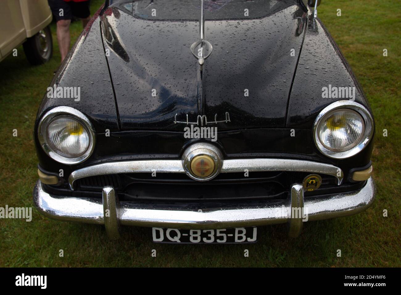 Simca 9 Aronde vintage French car in Ahun, Creuse, France Stock Photo ...