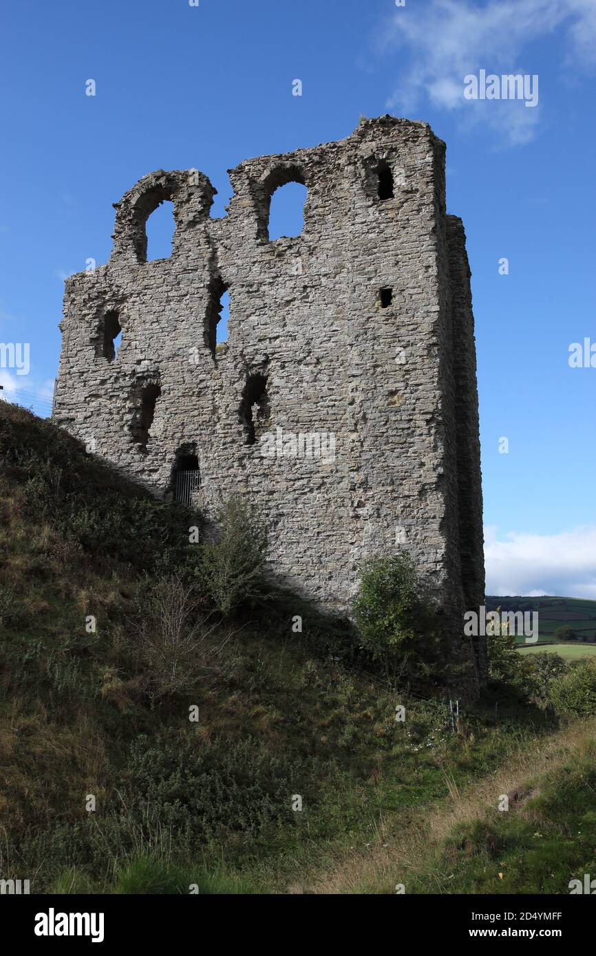 Remains of the late Norman Keep of Clun Castle in the small town of ...
