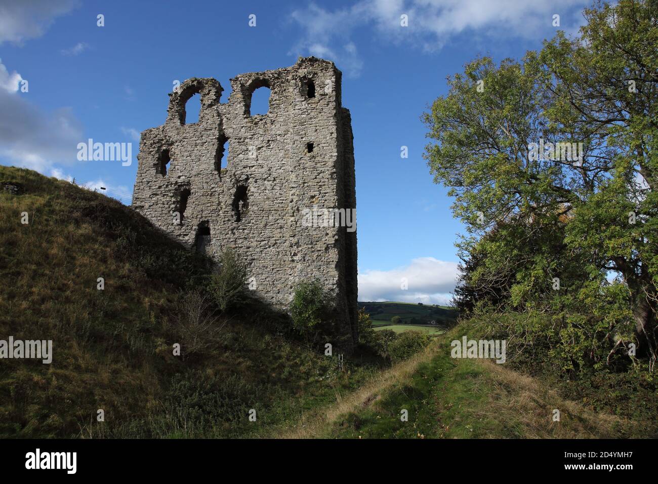 Remains of the late Norman Keep of Clun Castle in the small town of ...