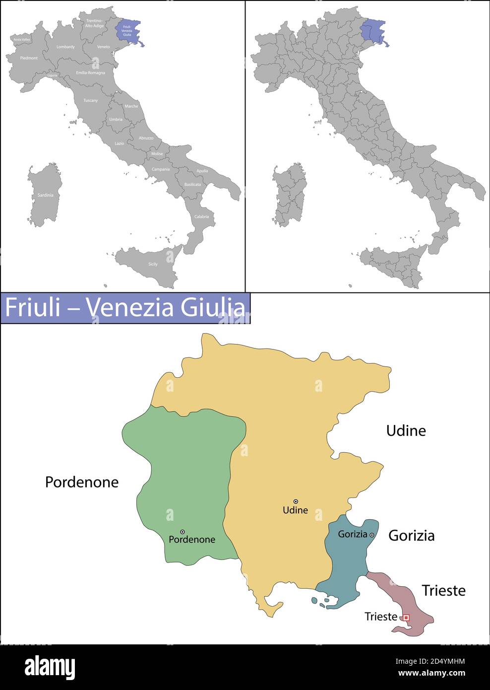 Friuli venezia giulia map hi-res stock photography and images - Alamy