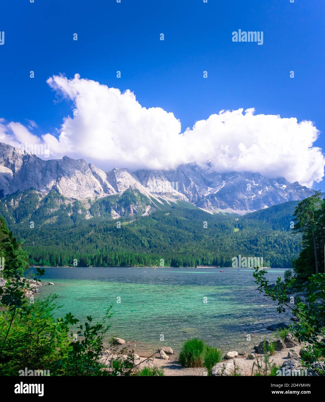 Hiking on the banks of the Eibsee in Bavaria Germany Stock Photo - Alamy