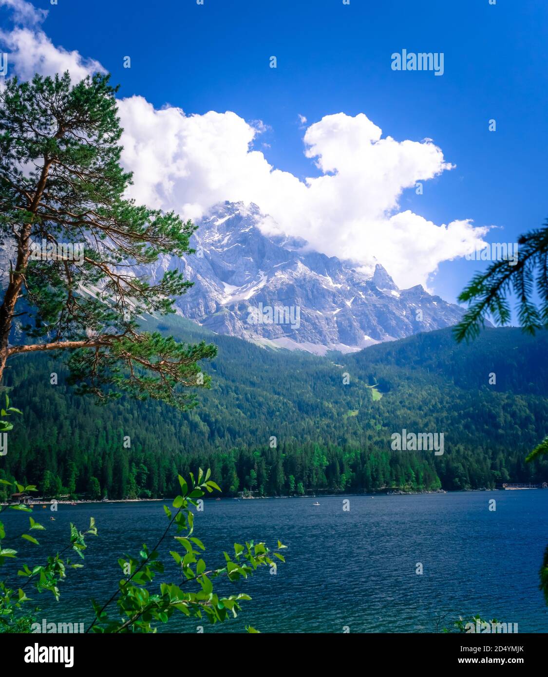 Hiking on the banks of the Eibsee in Bavaria Germany Stock Photo - Alamy
