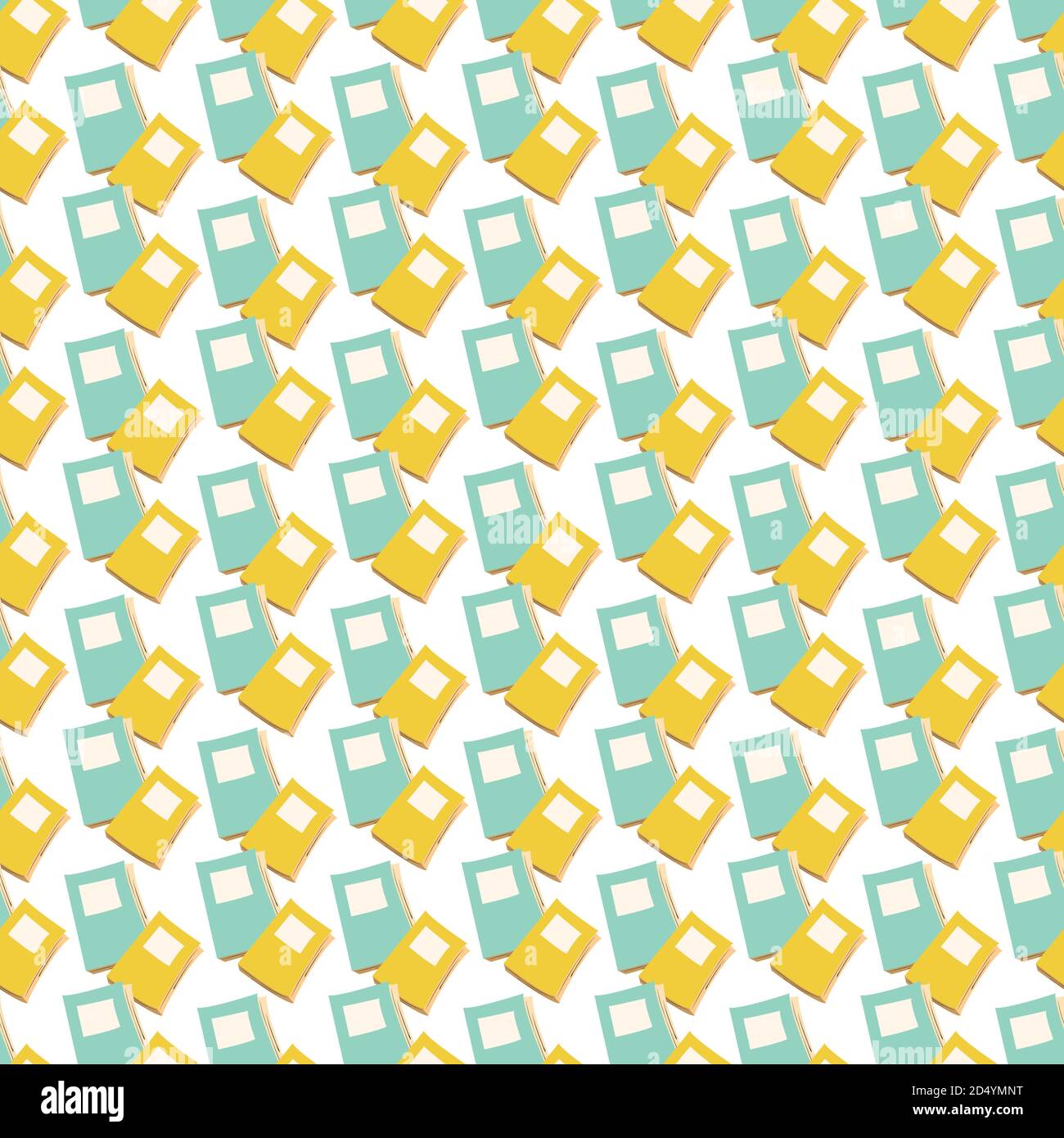 Vector sets of blue, yellow notebooks seamless pattern background ...