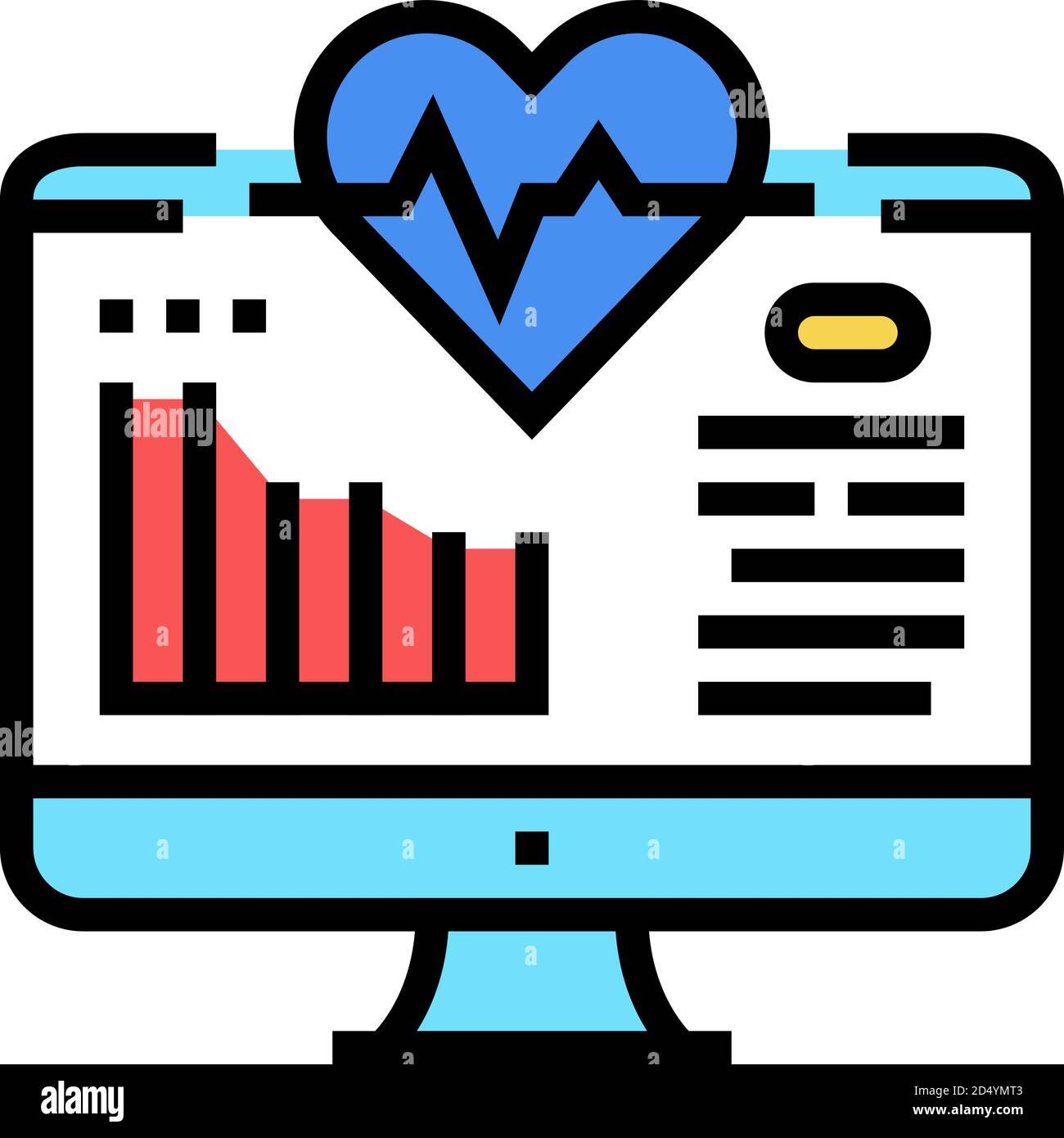 computer heart cardio color icon vector illustration Stock Vector Image ...