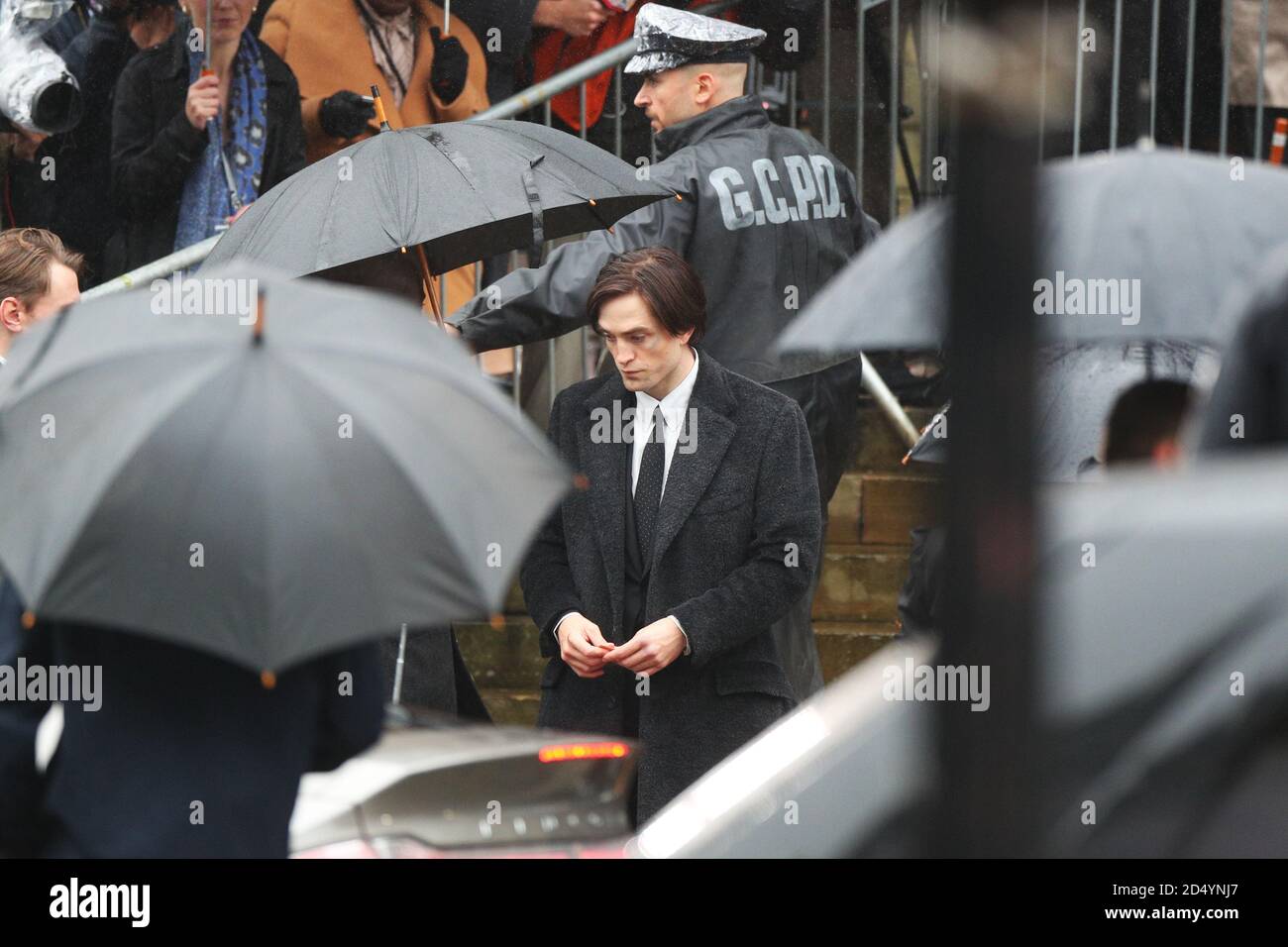 Robert Pattinson during filming of The Batman outside St George's Hall ...