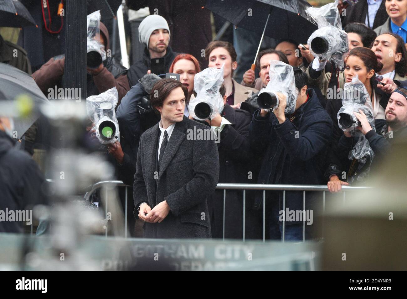 Robert Pattinson during filming of The Batman outside St George's Hall ...