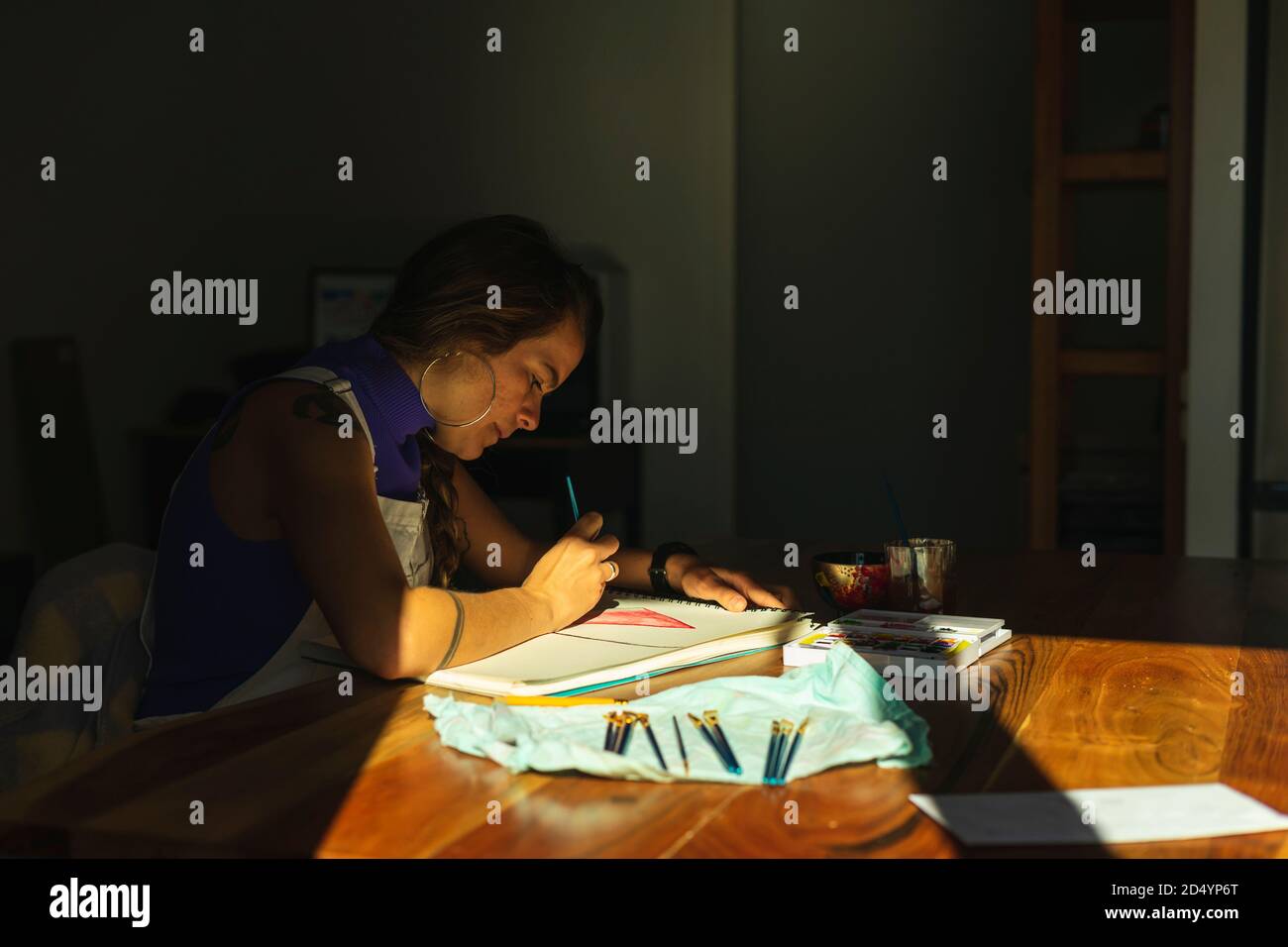 Handmade drawing girl long hi-res stock photography and images - Alamy