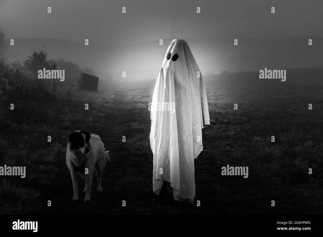 Boo happy halloween ghost Black and White Stock Photos & Images - Alamy