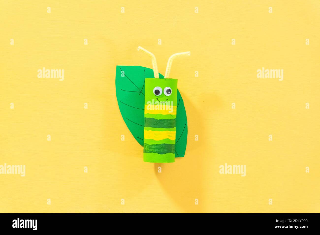 Papercraft project. Colorful bugs made out of empty toilet rolls Stock ...