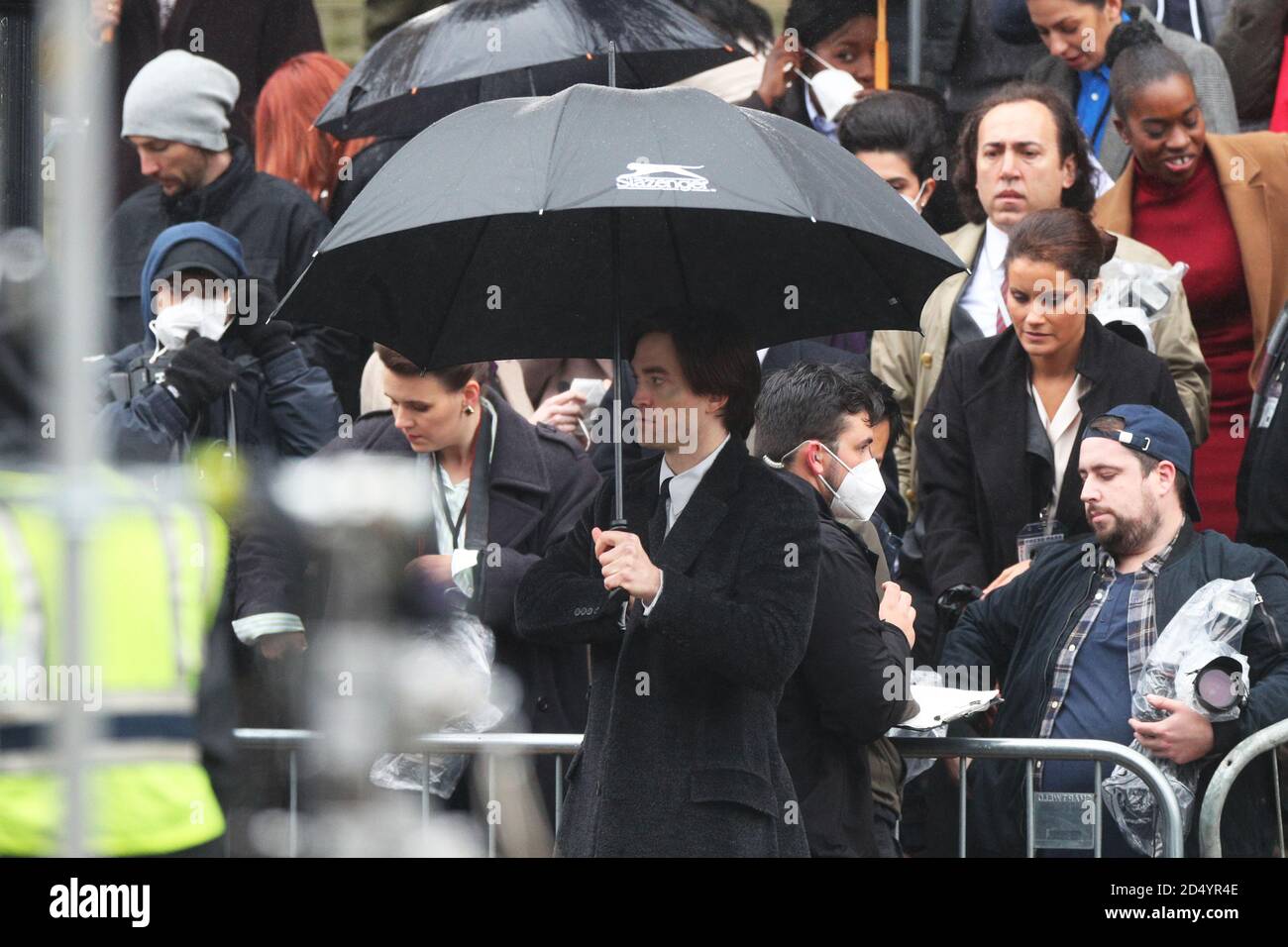 Robert Pattinson during filming of The Batman outside St George's Hall ...