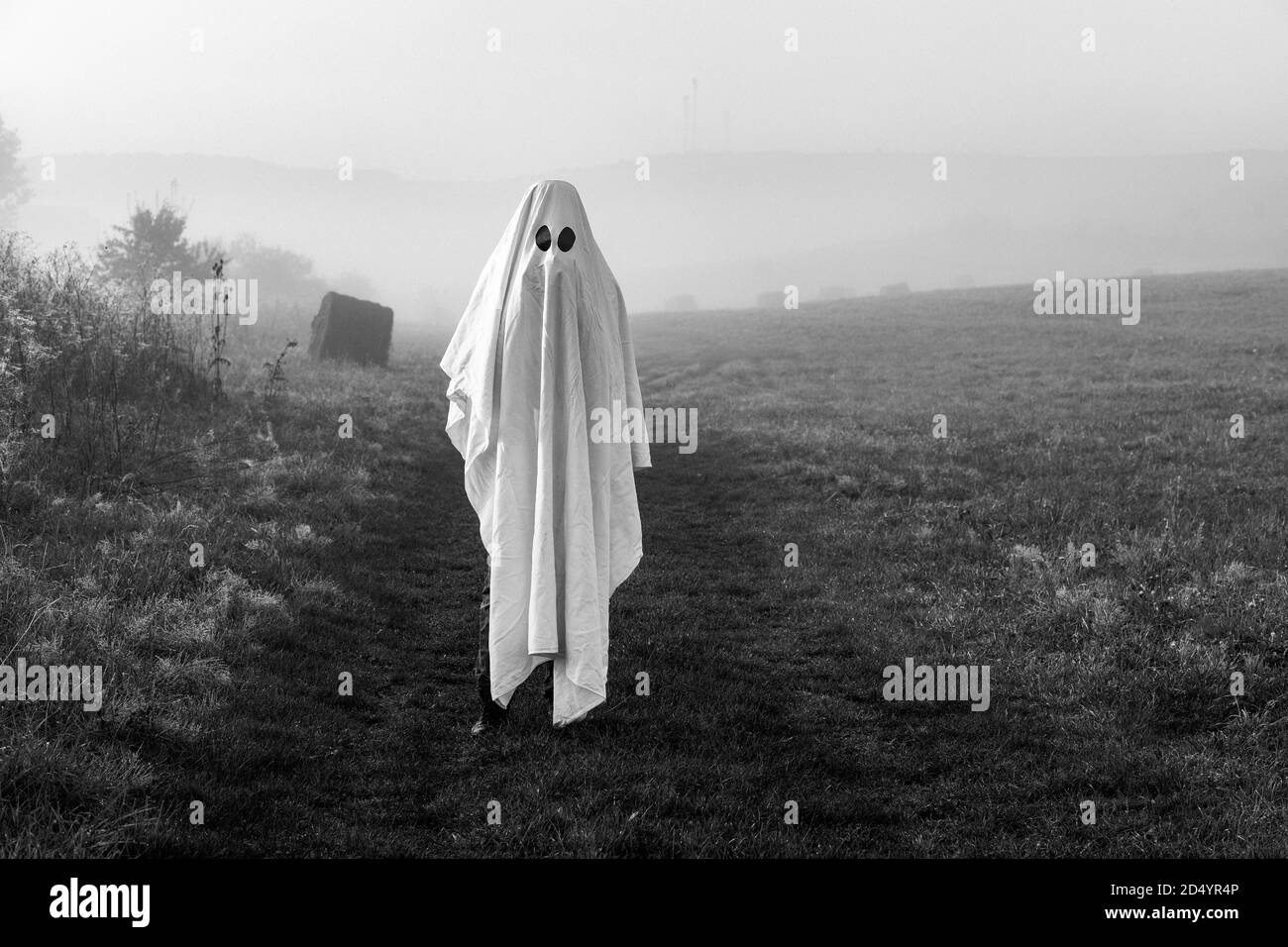 Halloween party cartoon banner Black and White Stock Photos & Images ...