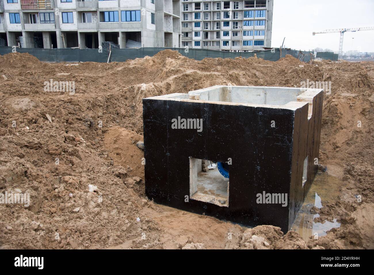 Valve pit for underground piping networks on construction site ...