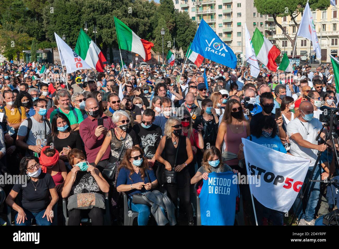 Rome, Italy 10/10/2020: Liberation March, Piazza San Giovanni. © Andrea ...