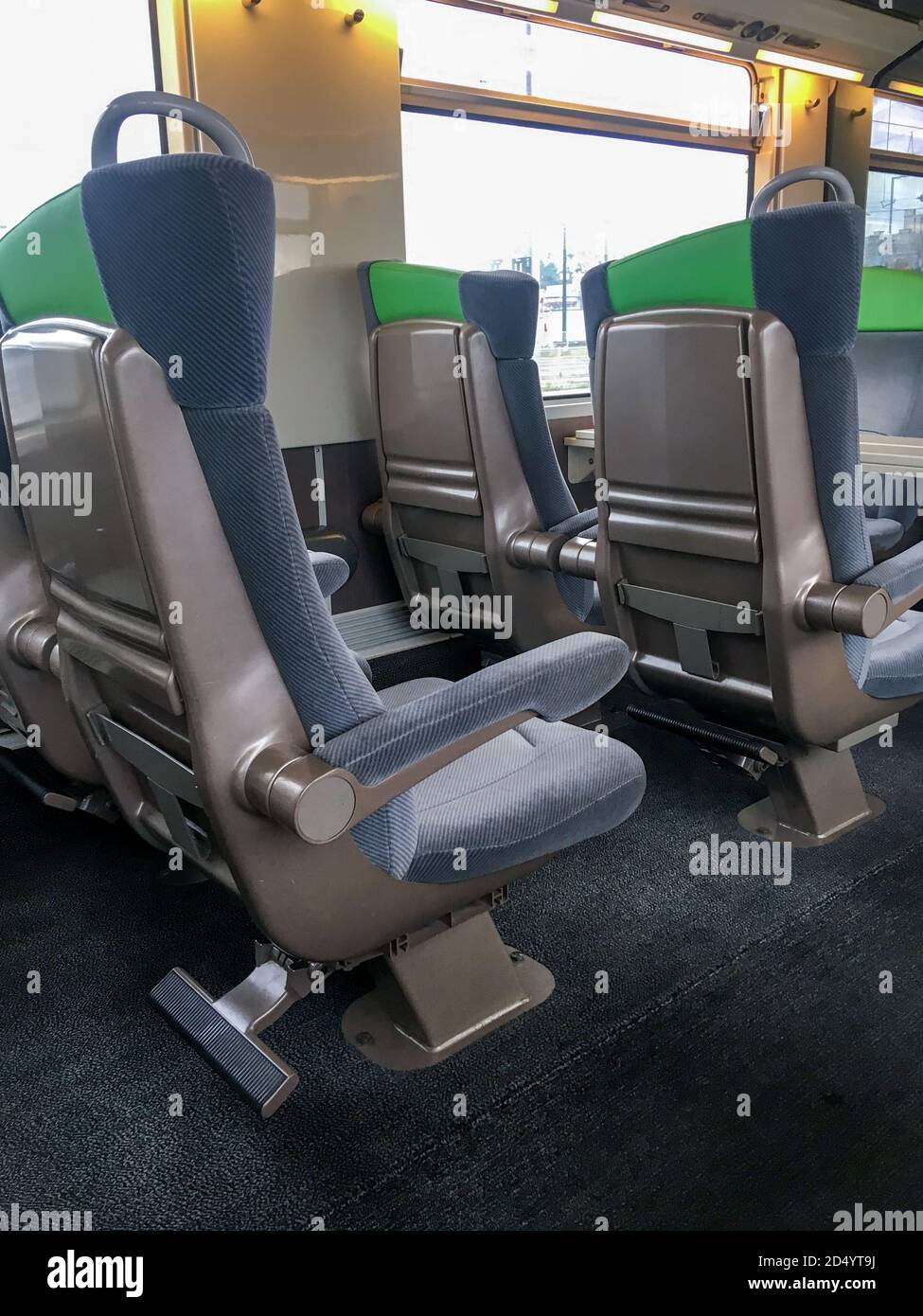 Empty compartment in a TER Train, Rouen, Seine-Maritime, Normandy ...