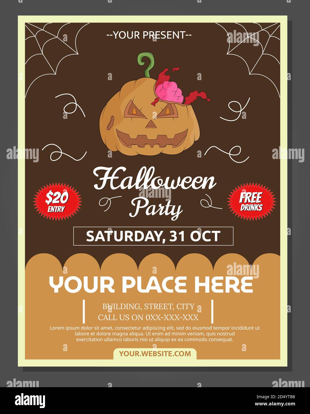 Illustration vector design of Halloween flyer template Stock Vector ...
