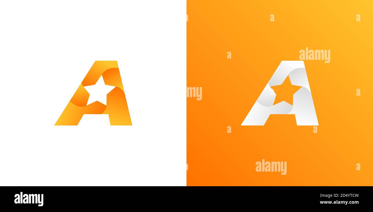 A star logo design . letter A with star concept logo design . vector ...
