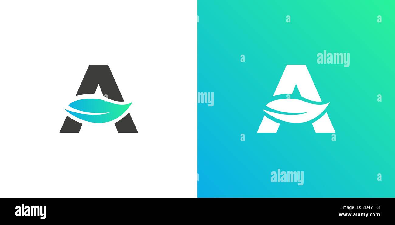 Letter A leaf logo design . Letter A with leaf concept . logo design ...