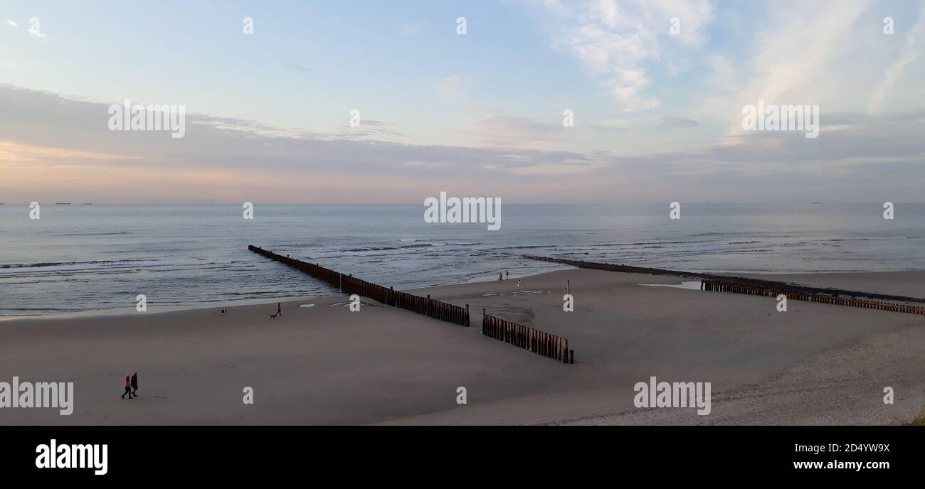 Panoramic view at the north sea from the german island wangerooge ...