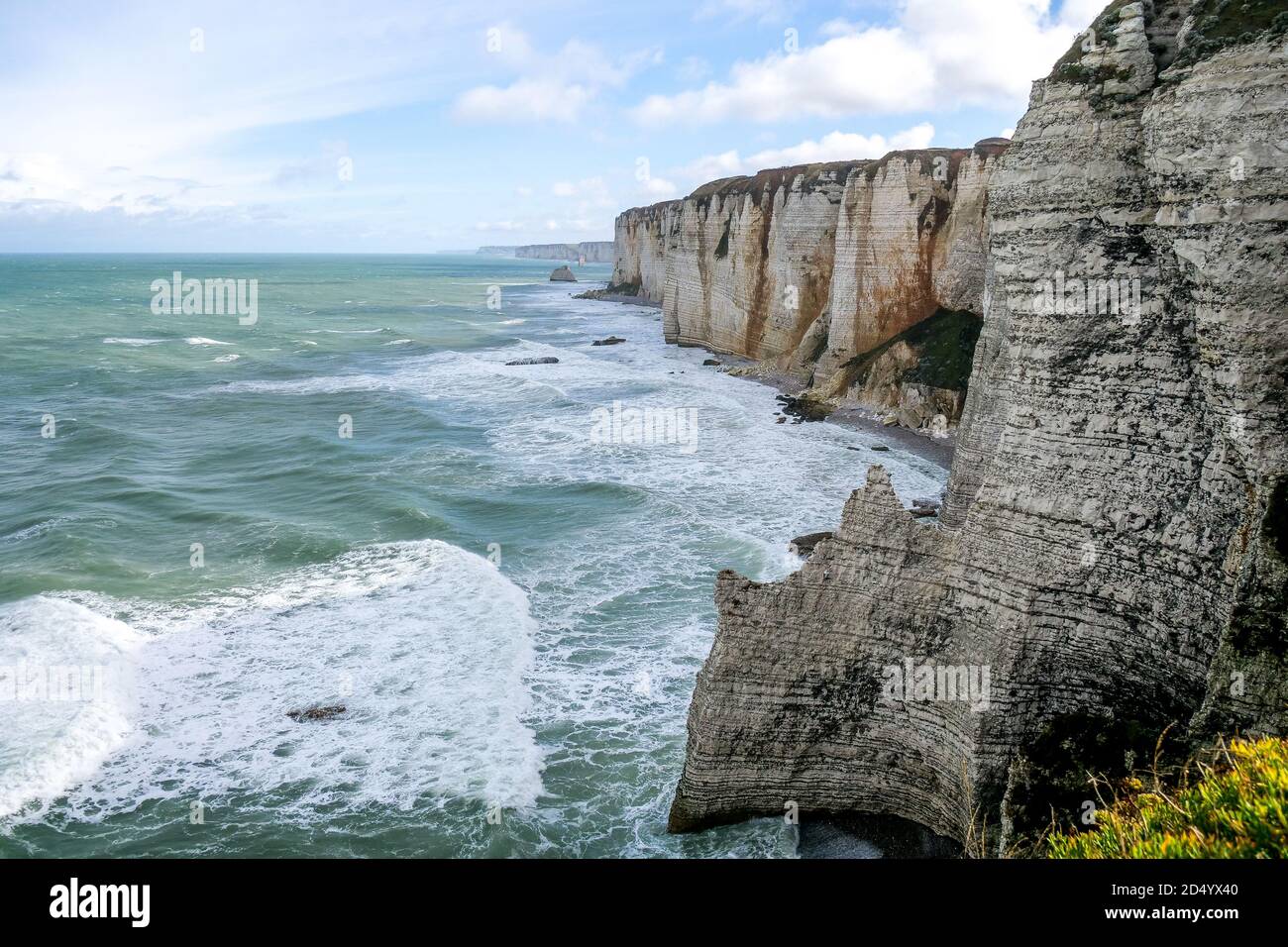 Etretat, Northern cliffs - Falaises d'Amont, Seine-Maritime, Normandy ...