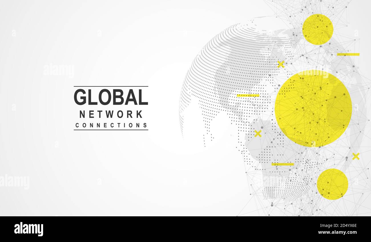 Global Network Connection World Map Point And Line Composition Concept