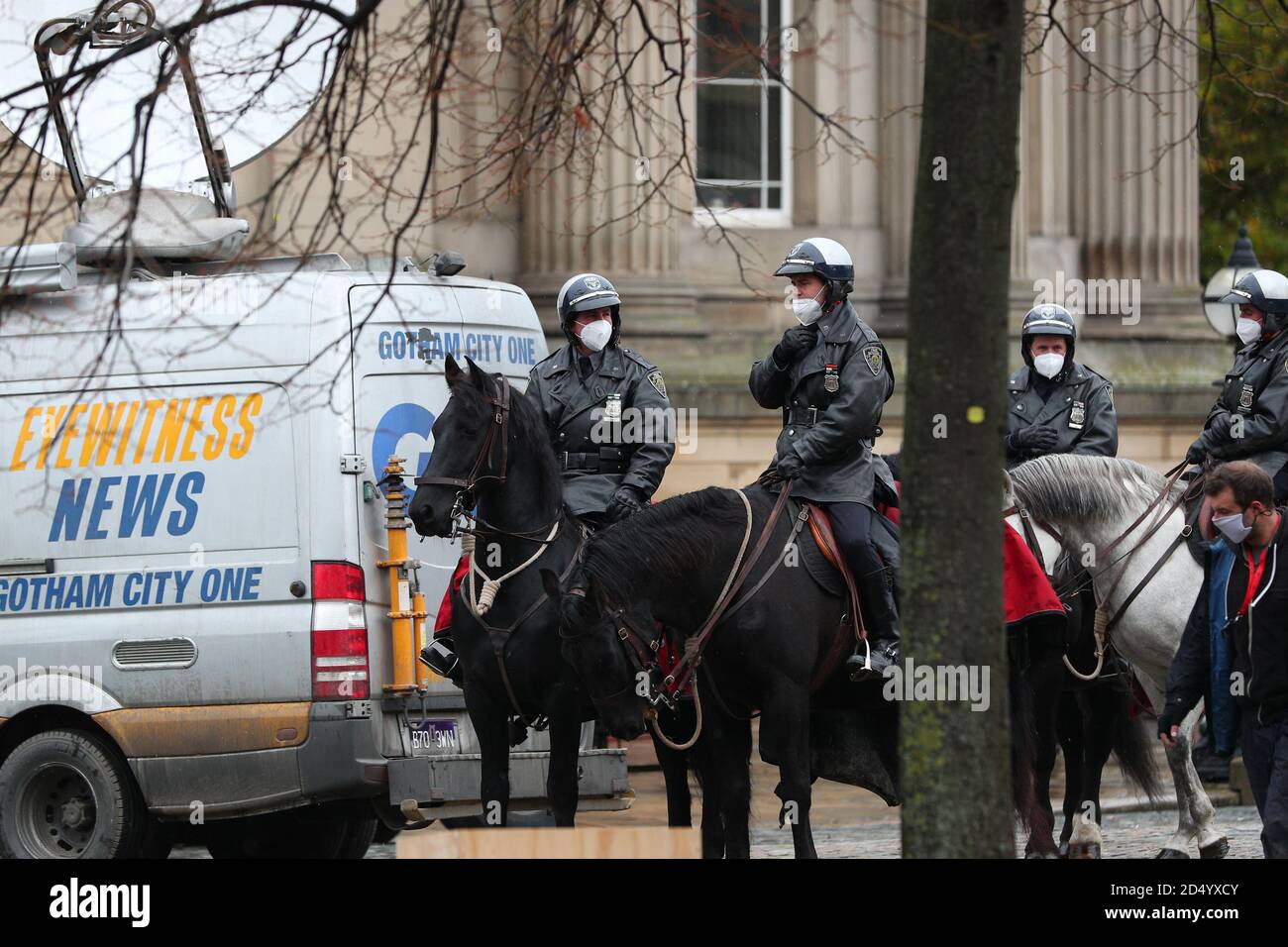 Filming of The Batman taking place outside St George's Hall in ...