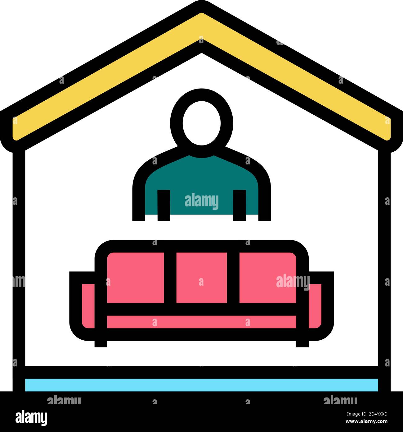 sitting on sofa color icon vector illustration Stock Vector Image & Art ...