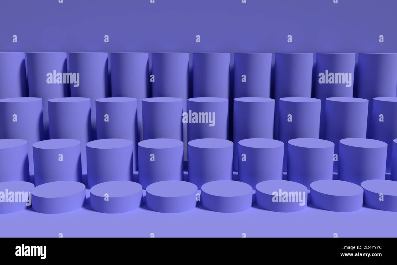 Abstract 3D blue space with cylindrical shapes Stock Photo - Alamy