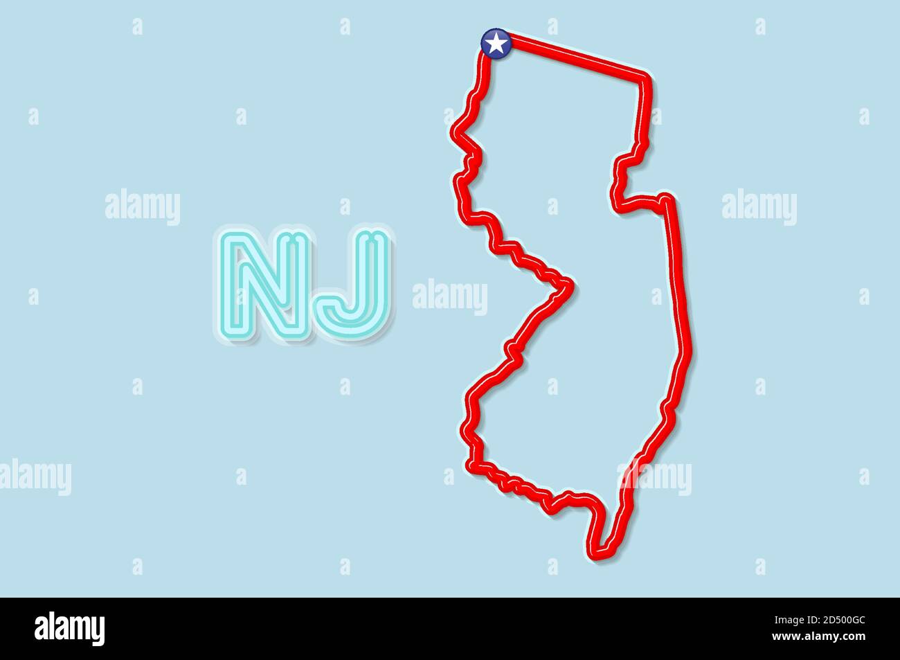 Us state new jersey map hi-res stock photography and images - Alamy