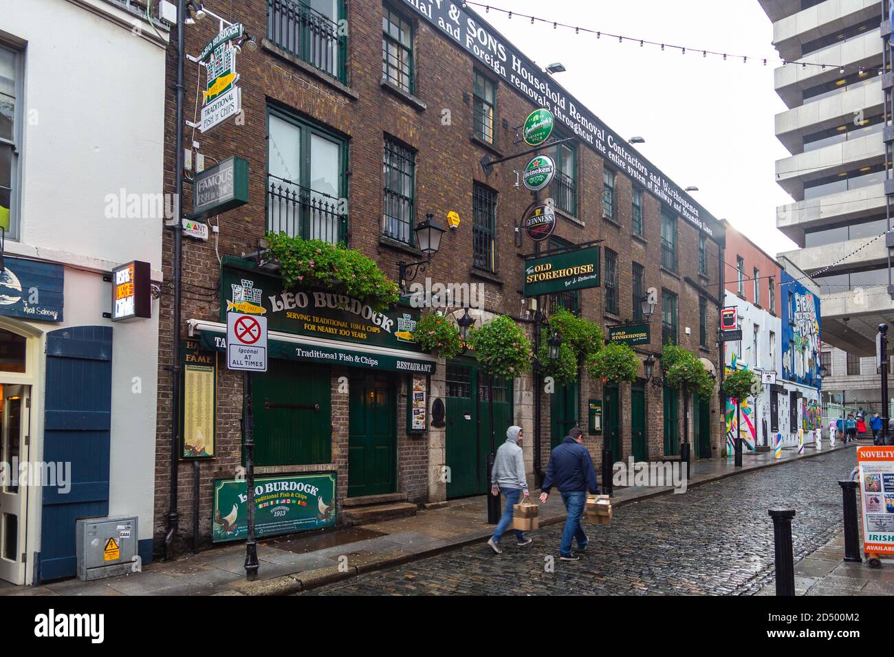 Dublin, Ireland- 09 November 2015: Popular historical part of the city ...