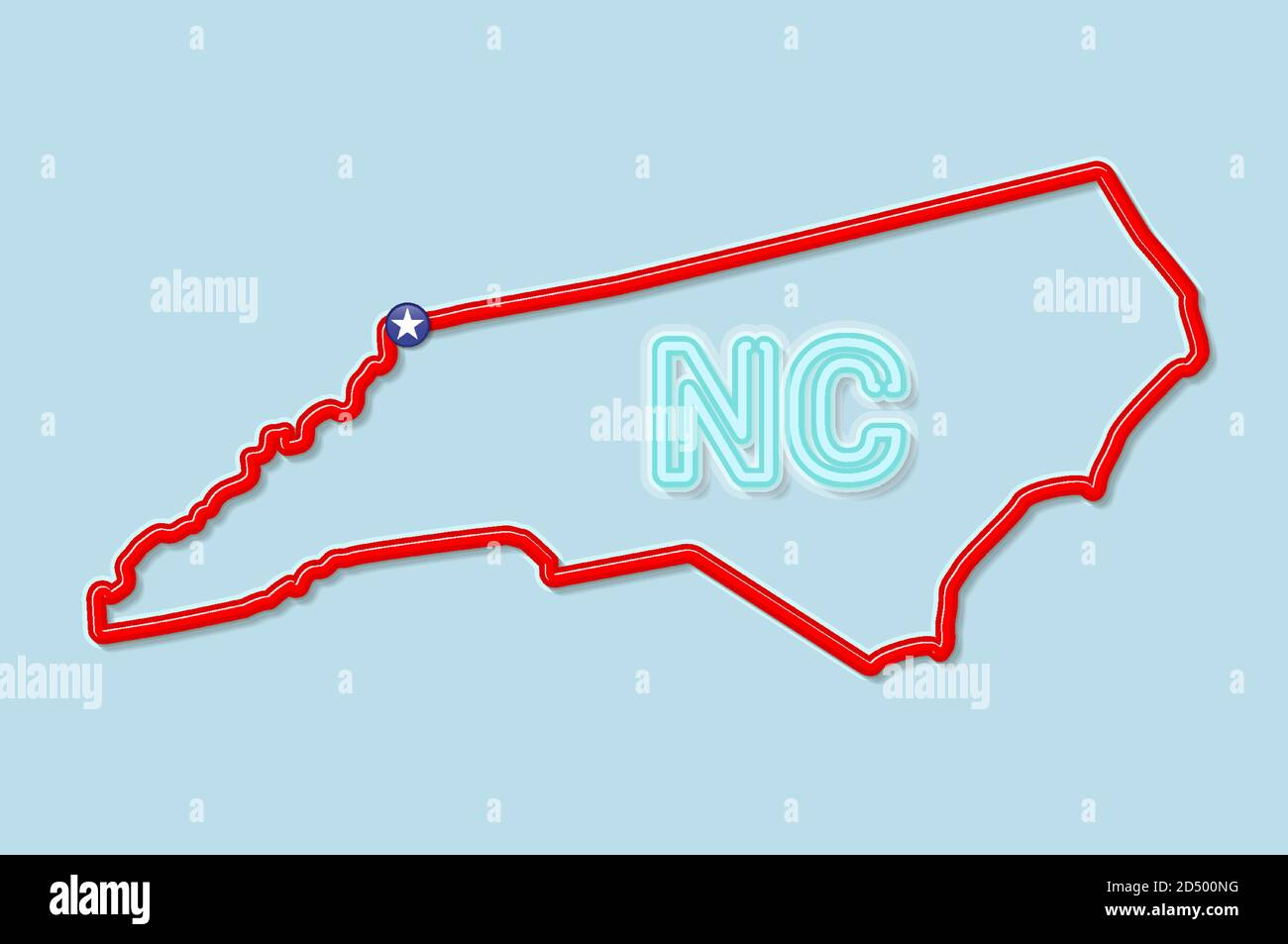 North carolina vector outline map Stock Vector Images - Alamy