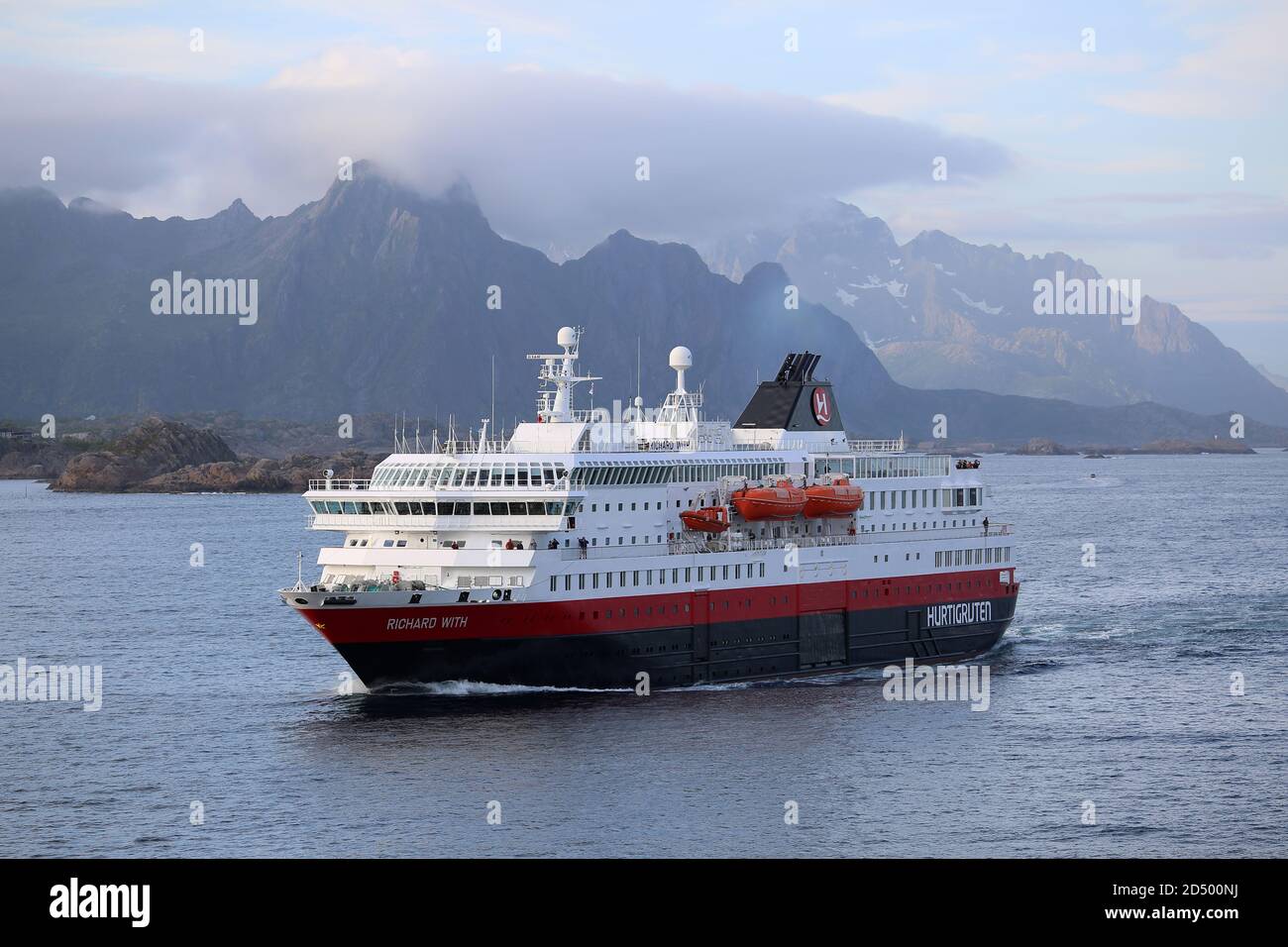 Lofoten islands, Norway 07719/2020 Cruise ship Richard With in ...