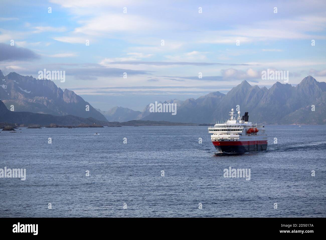 Cruise ship in the Vestfjorden, Lofoten islands, Norway Stock Photo - Alamy