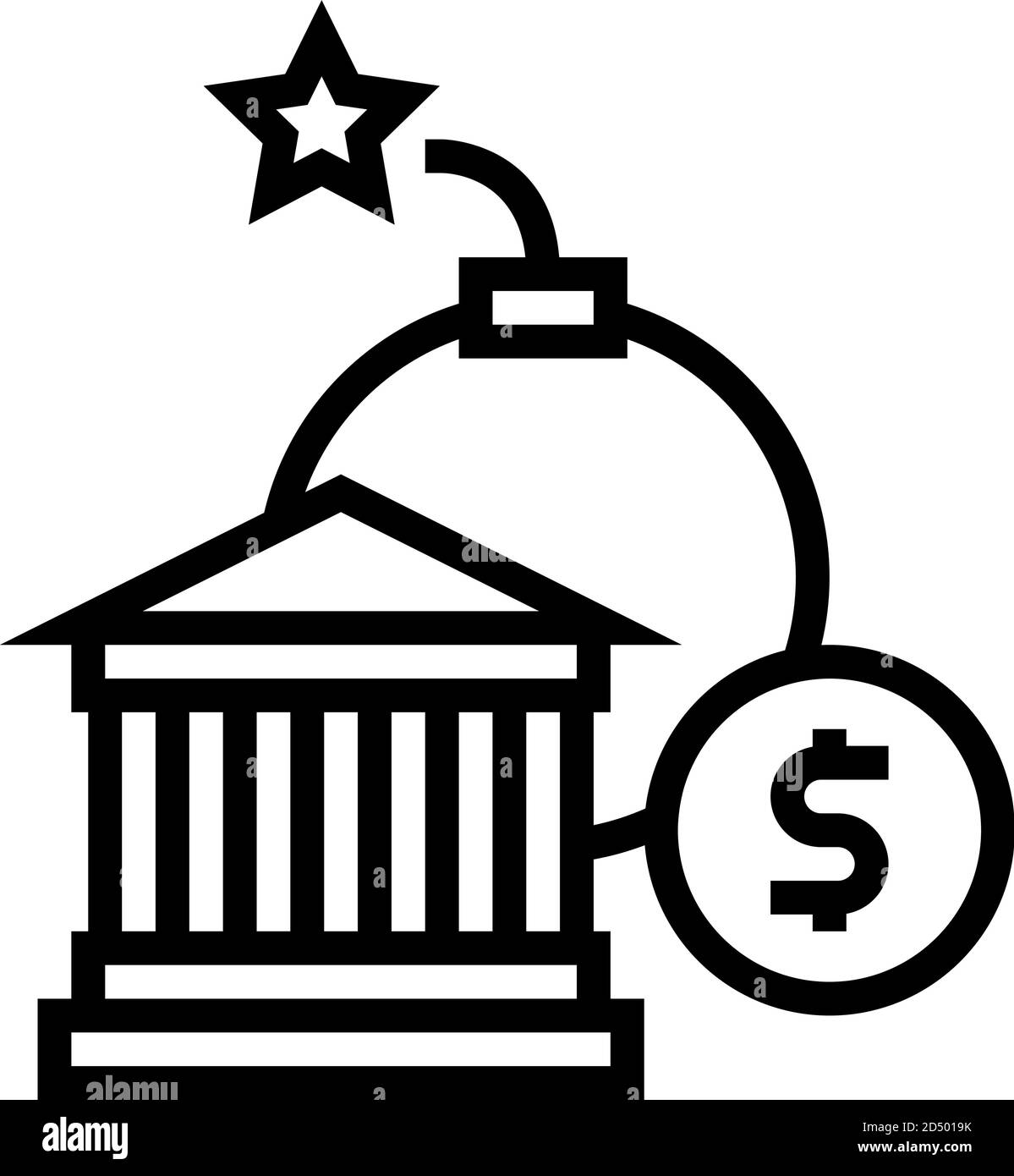 bank bang bomb line icon vector illustration Stock Vector Image & Art ...