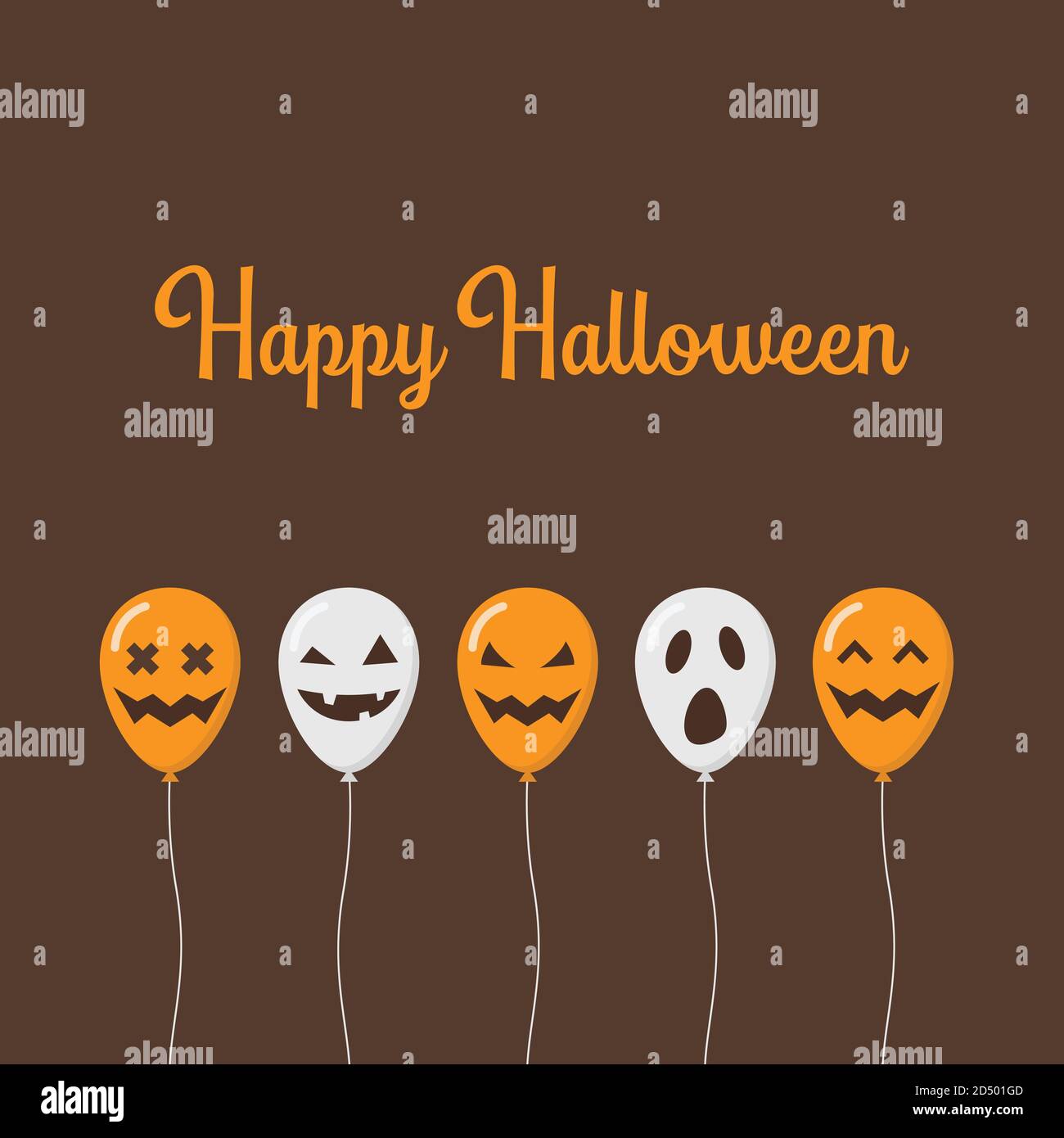 Scary air balloons for halloween poster. Vector illustration Stock ...