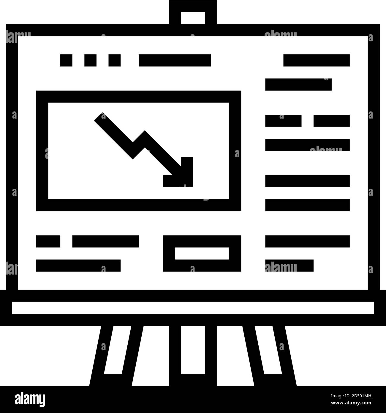 falling infographic presentation line icon vector illustration Stock ...