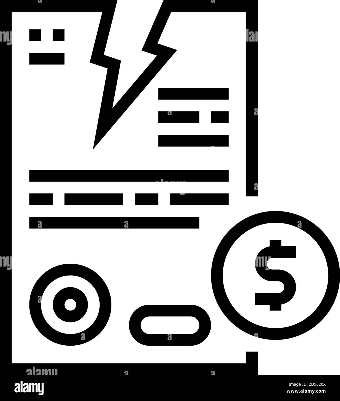 contract breaking line icon vector illustration Stock Vector Image ...