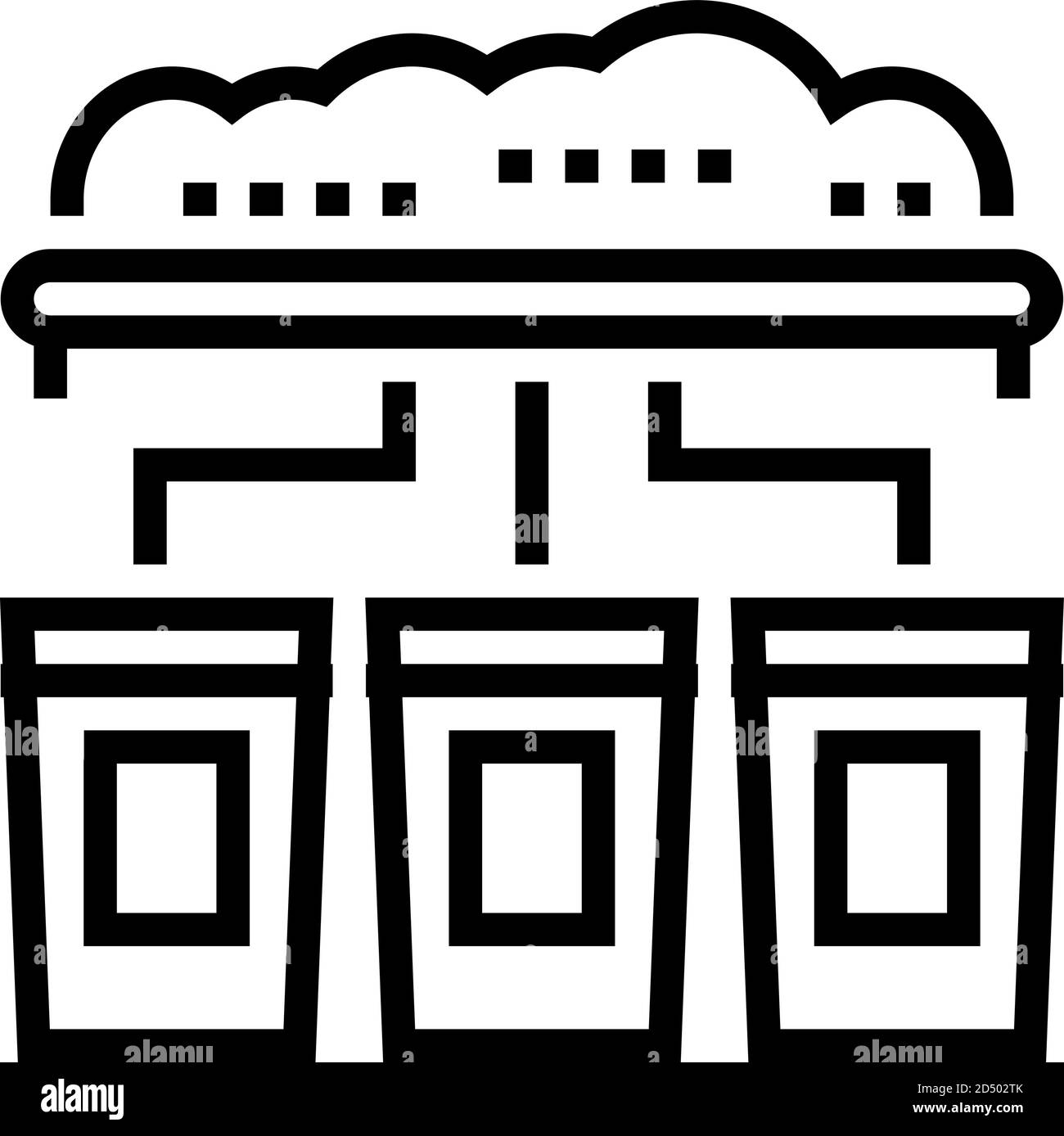 garbage sorting machine line icon vector illustration Stock Vector ...