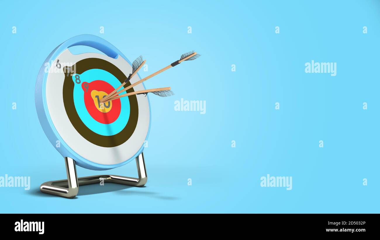 Gold arrow in target 3d hi-res stock photography and images - Alamy